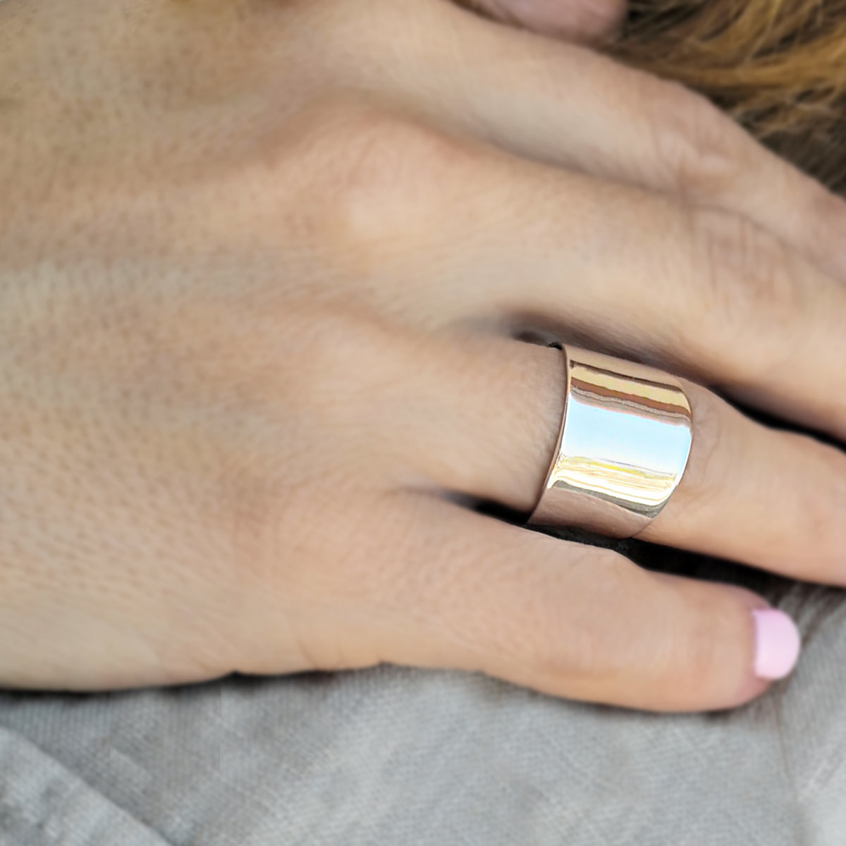 Big Silver Ring with a shiny finish - Silver 925 – Artiby.com