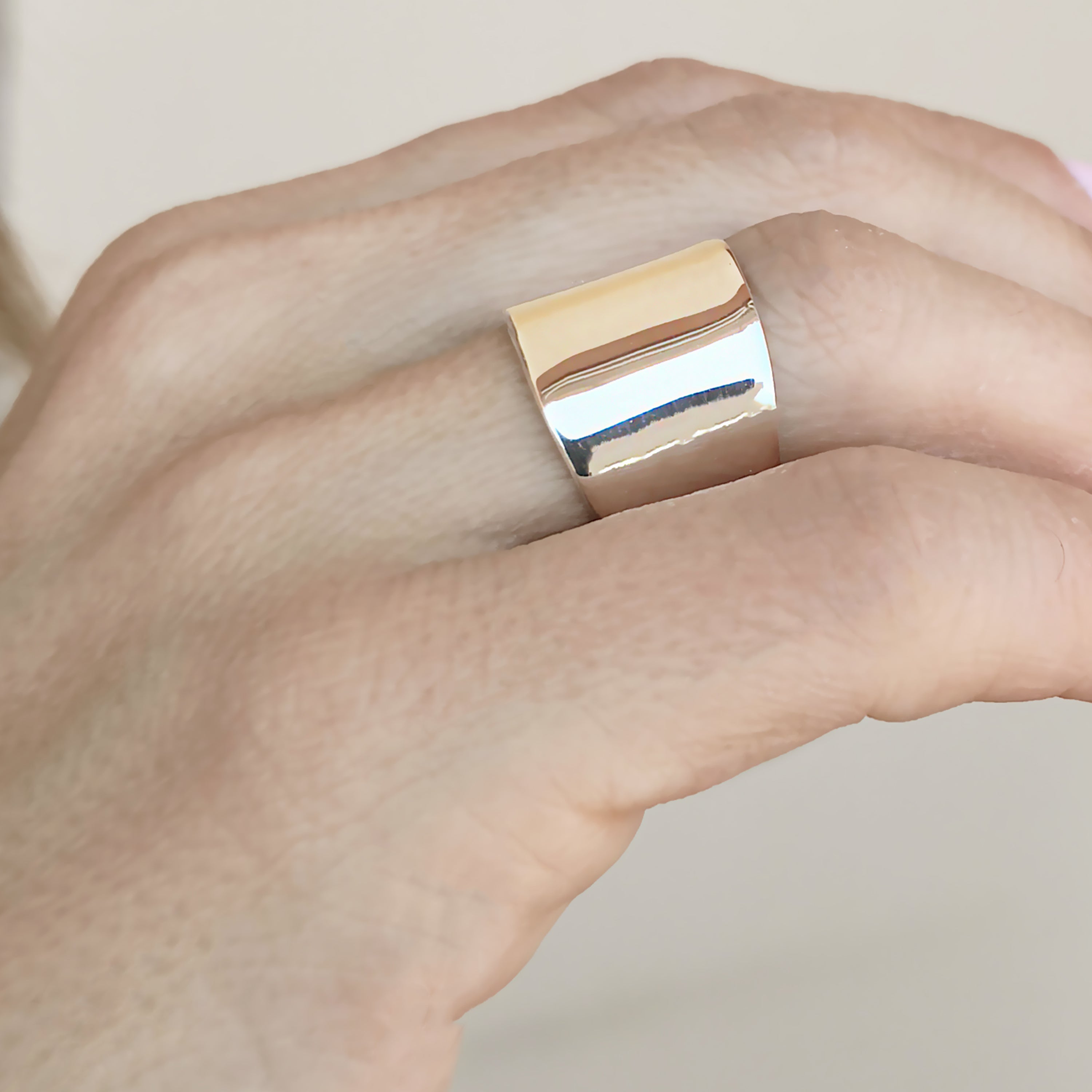 Big Silver Ring with a shiny finish - Silver 925 – Artiby.com